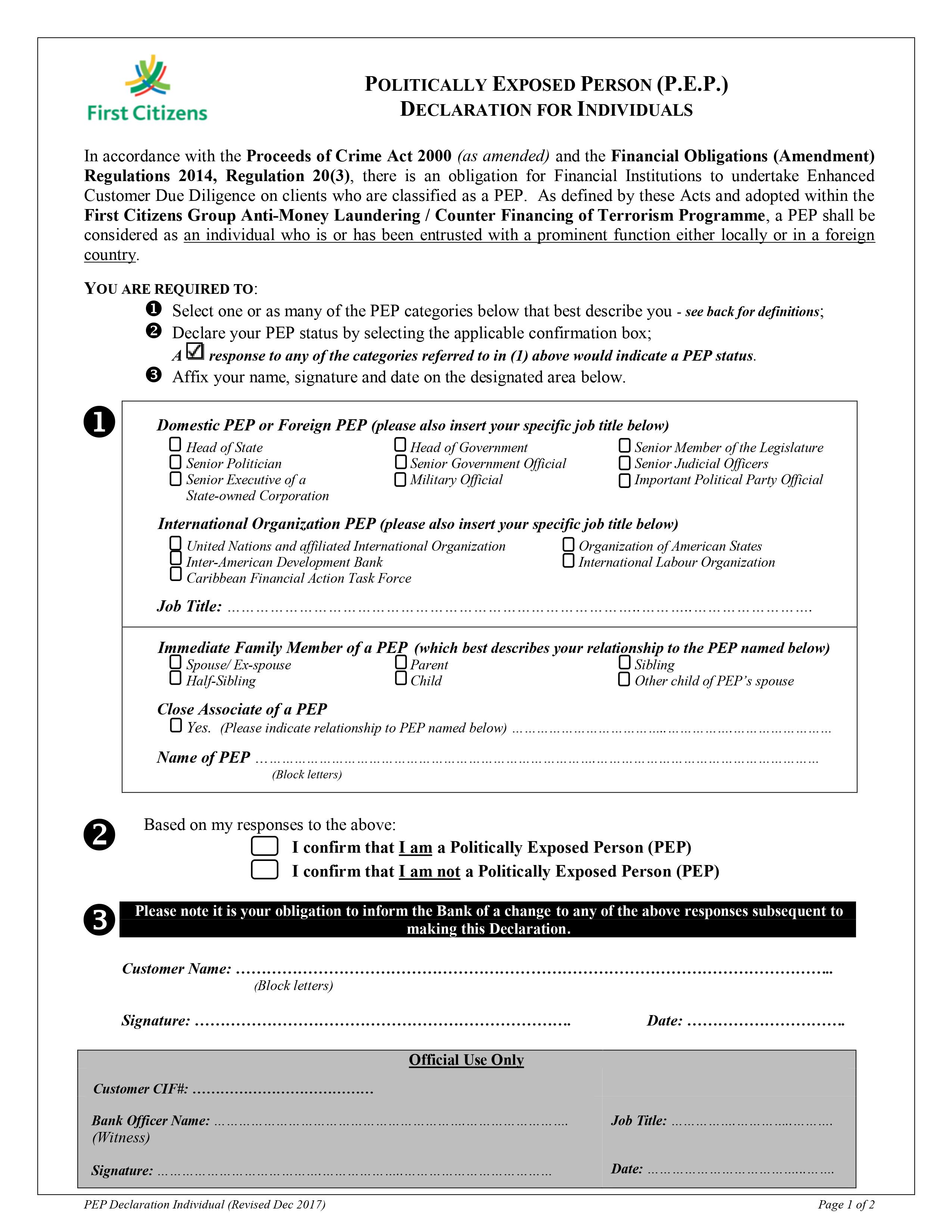 PEP Declaration · Starter Portal