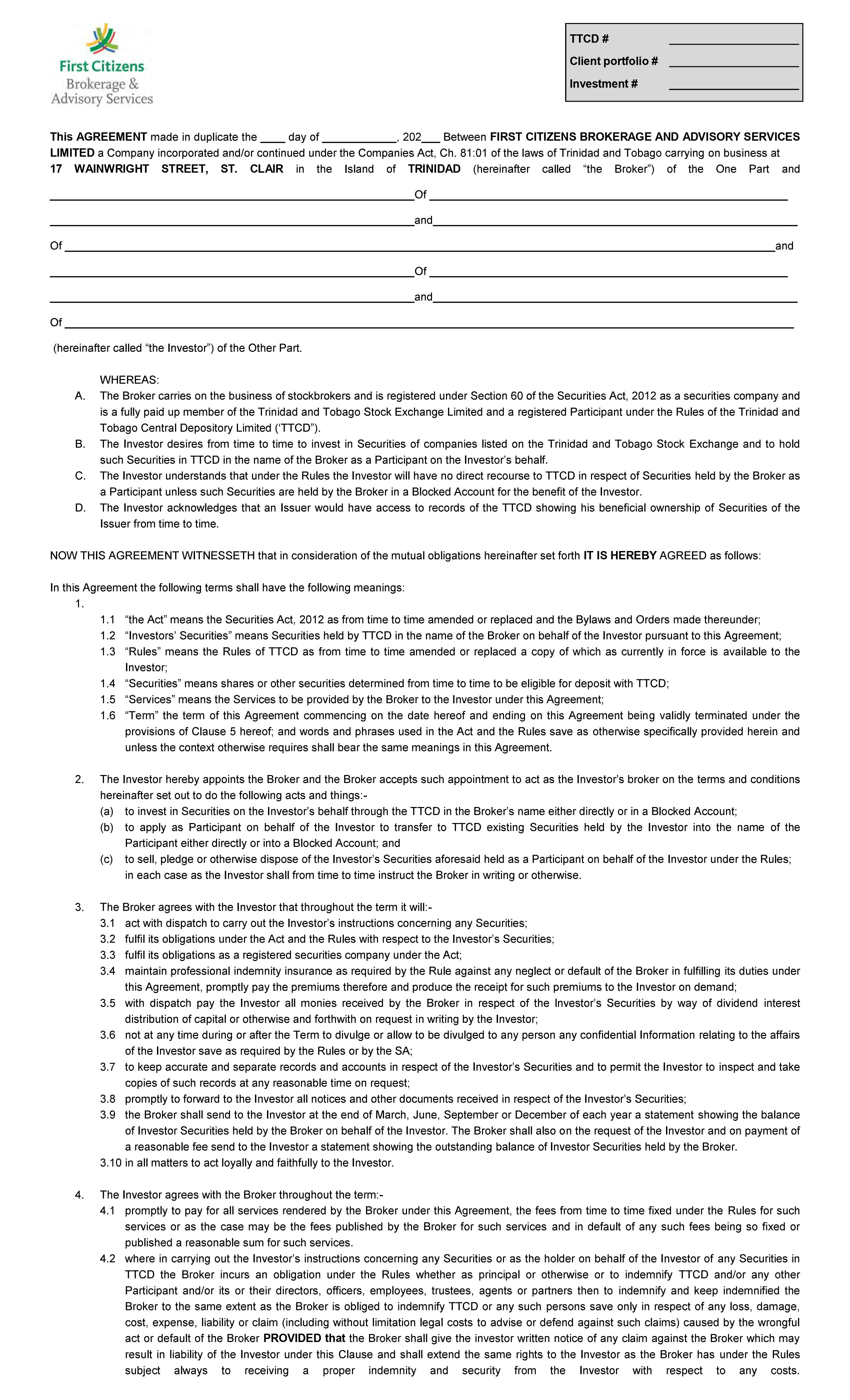 TTCD Agreement - Brokerage Account · Starter Portal