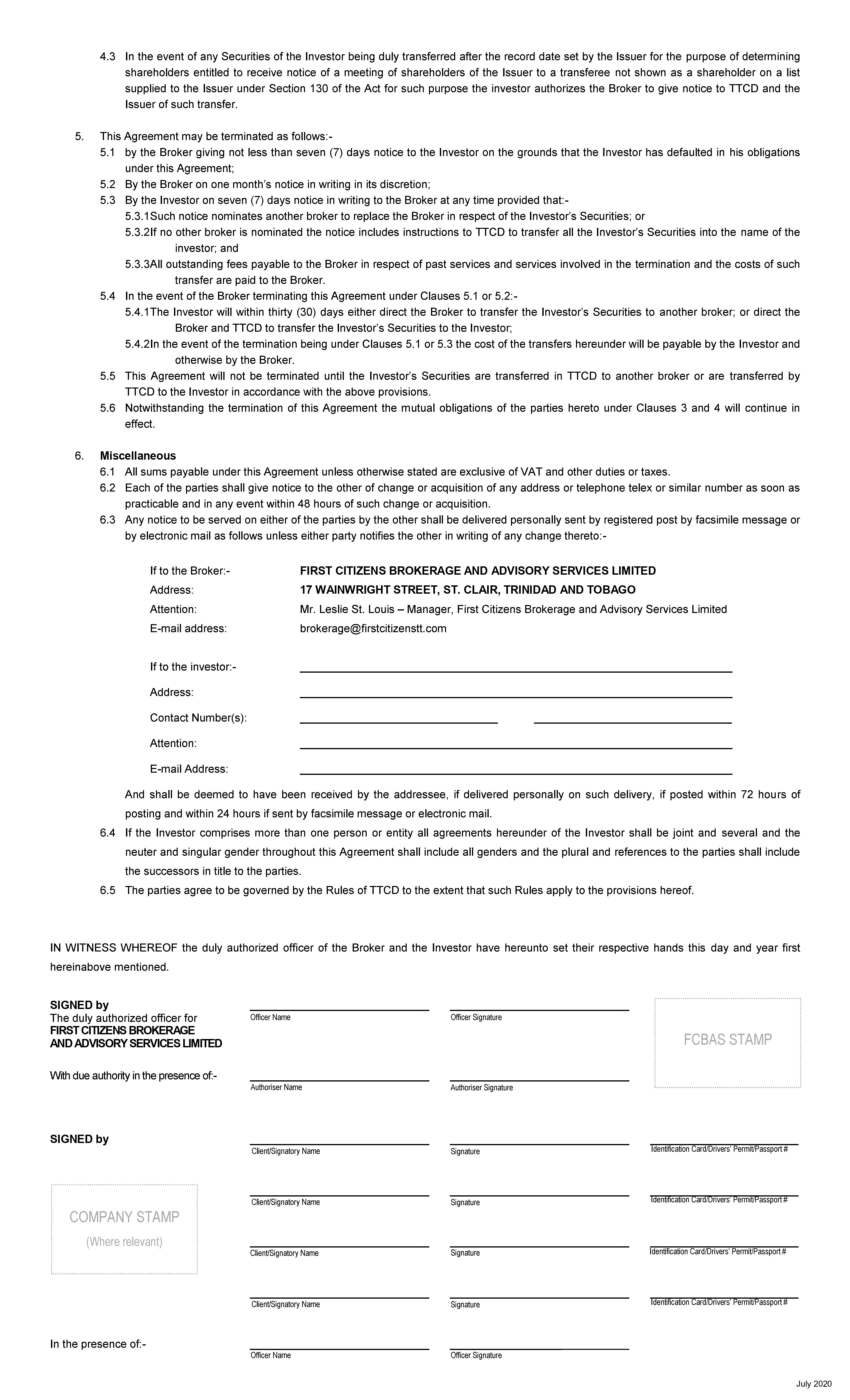 TTCD Agreement - Brokerage Account · Starter Portal